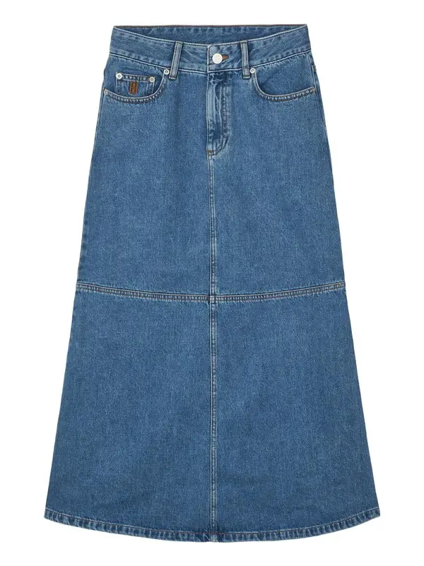 BY MALENE BIRGER Solene A-line Denim Skirt - Mid Denim Blue