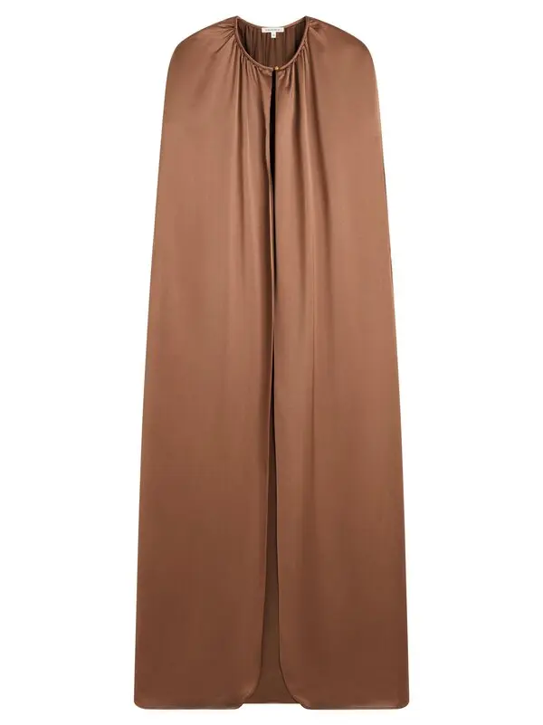 BY MALENE BIRGER Dallie Satin Maxi Cape - Latte Brown