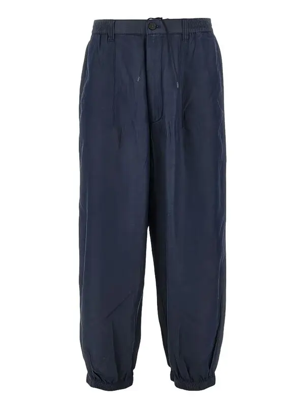 Emporio Armani Cotton Blend Trousers - Blue