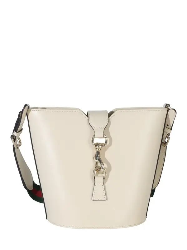 Gucci Ophidia Web Bucket Bag - White