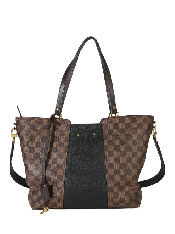 LOUIS VUITTON Damier Ebene Taurillon Jersey Tote - Brown
