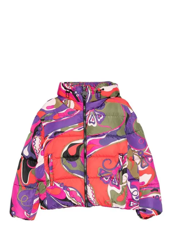 Emilio Pucci Padded Orchid Print Jacket - Multicolour