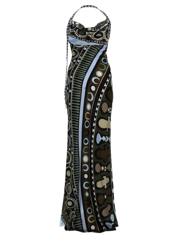Emilio Pucci Abito Con Stampa Occhi - Brown