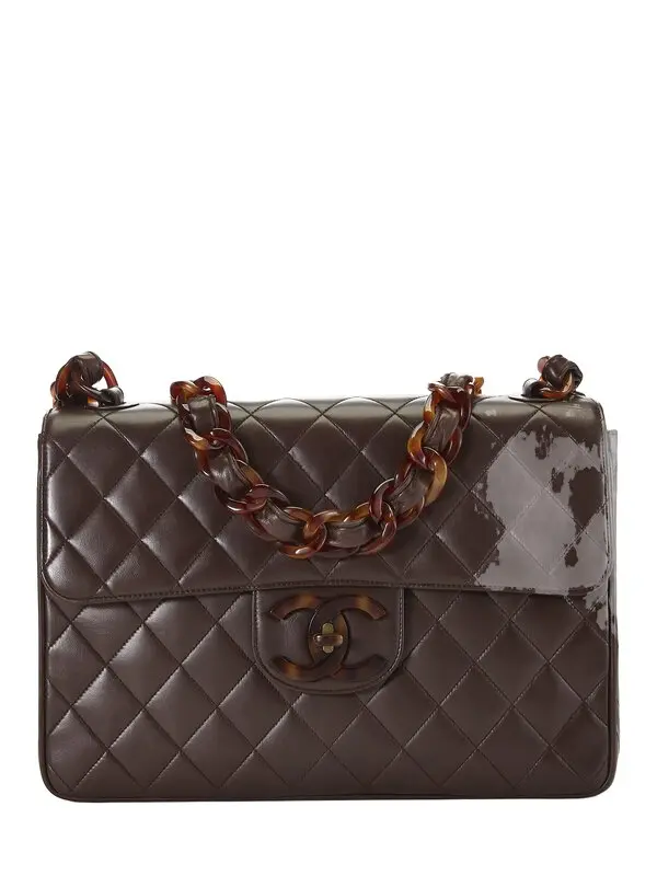 Chanel Lambskin Half Flap - Brown