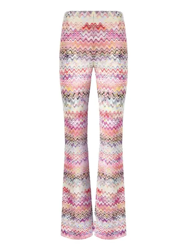 Missoni Zigzag Knit Flared Trousers - Multicolour