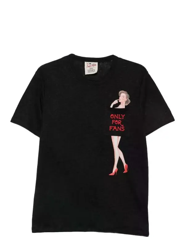 MC2 SAINT BARTH Ecstasea Print-detail Chest-pocket T-shirt - Black