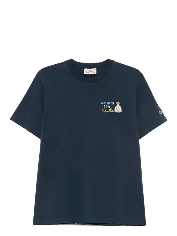 MC2 SAINT BARTH Portofino Embroidered T-shirt - Blue