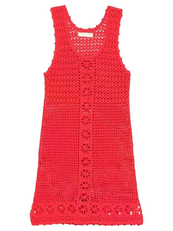 TERRY PUESTO Crochet-knit Mini Dress - Red