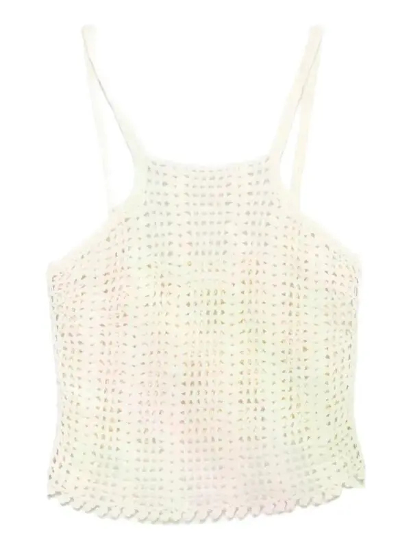 TERRY PUESTO Cream Crochet Knit Halter Top - Neutrals