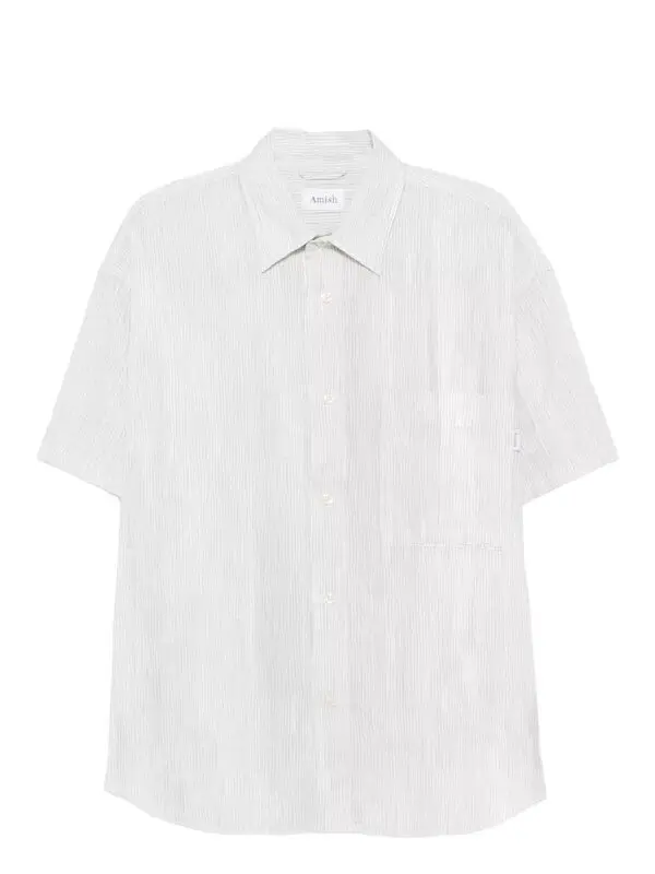 AMISH SUPPLIES Striped Short-sleeve Shirt - Neutrals