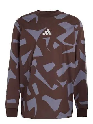 Adidas Camouflage Long Sleeve Top - Aurora Coffee/aurora Onix