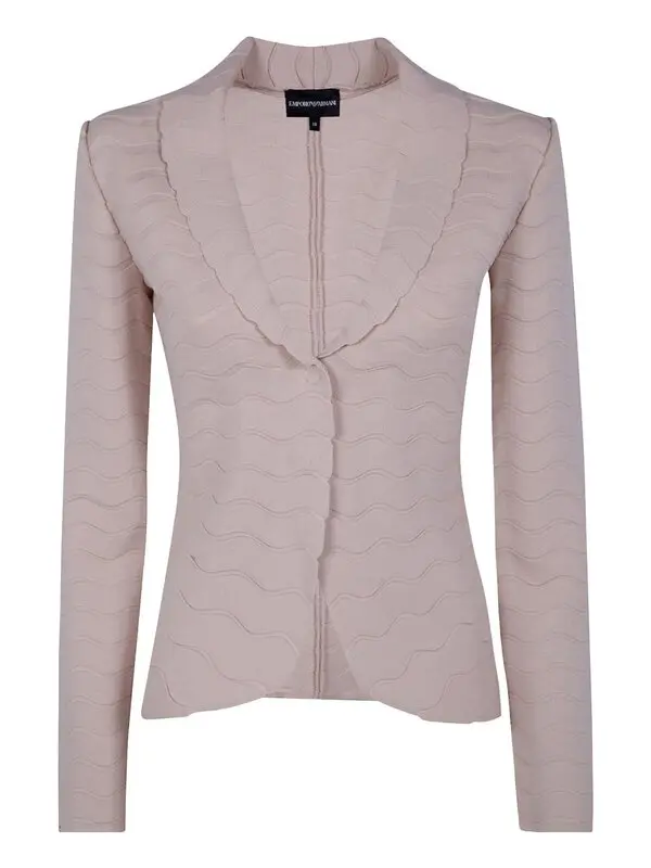 Emporio Armani Textured Wave Pattern Jacket - Gray