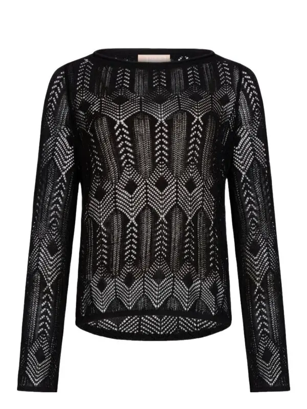 Liu Jo Openwork Crew-neck Sweater - Black