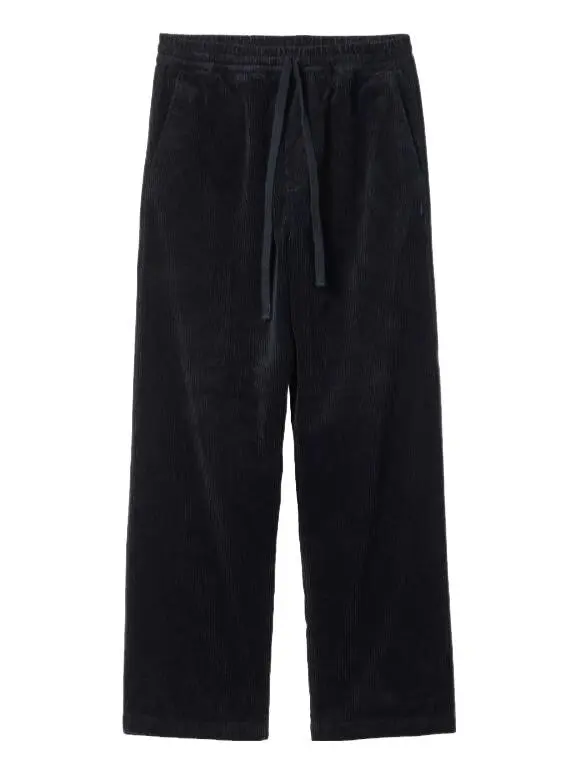 Carhartt Work In Progress Corduroy Drawstring Trousers - Dark Navy, Rinsed