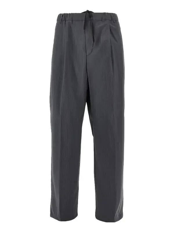 Herno Drawstring Pleated Trousers - Black