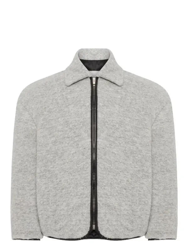J.W.ANDERSON Zip-front Fleece Jacket With Embossed Logo - Gray