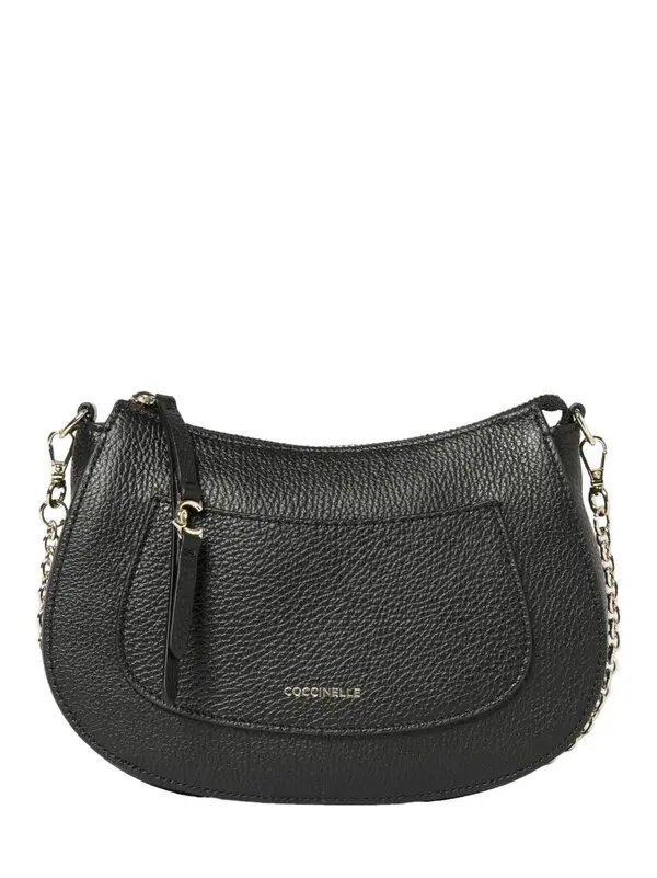 COCCINELLE Shoulder Bag With Chain Detail - Black