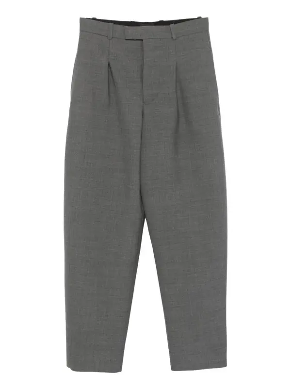 Wardrobe.NYC Tapered Pleated Trousers - Charcoal
