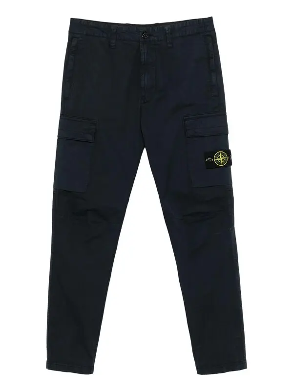 Stone Island Compass-badge Tapered Cargo Trousers - Blue