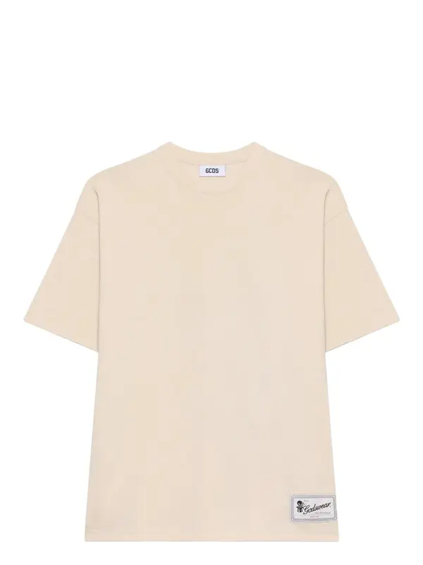 Gcds Logo-patch T-shirt - Bone