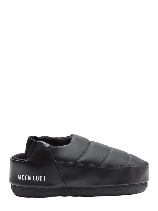 Moon Boot Padded Logo Slippers - Black