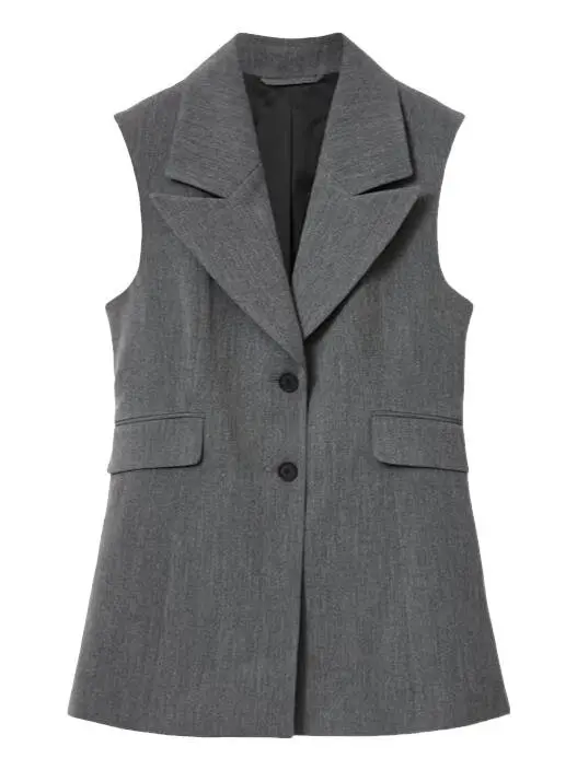 ALLSAINTS Astra Sleeveless Blazer - Grey