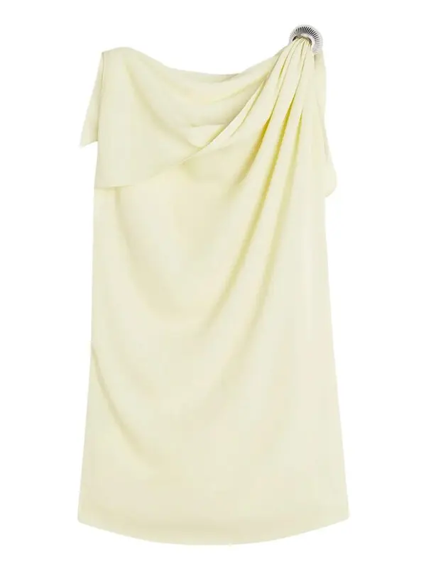 LANVIN Draped Hoop Detail One-shoulder Top - Pink Wax Yellow