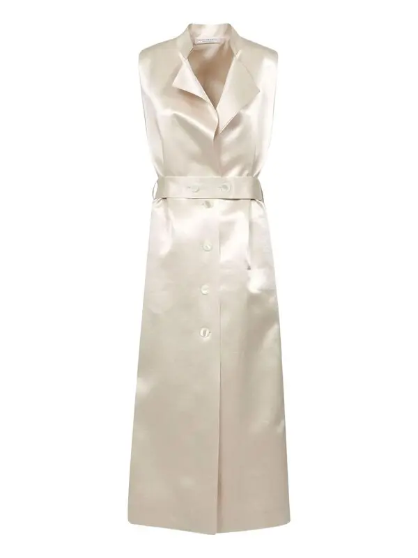 Philosophy Di Lorenzo Serafini Sleeveless Long Button-front Jacket - Nude