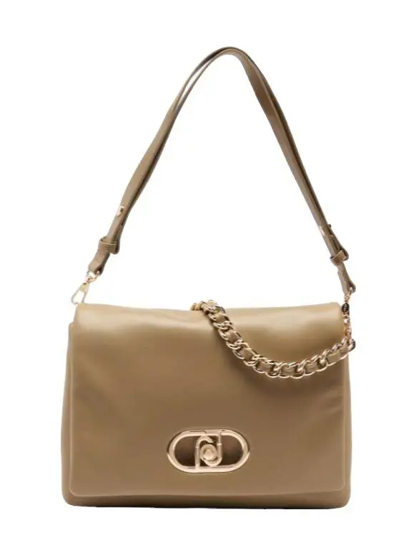 Liu Jo Large Satchel With Braided Chain Detail - Mud Color
