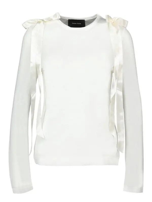 Simone Rocha Long Sleeve T-shirt With Bow Detail - White