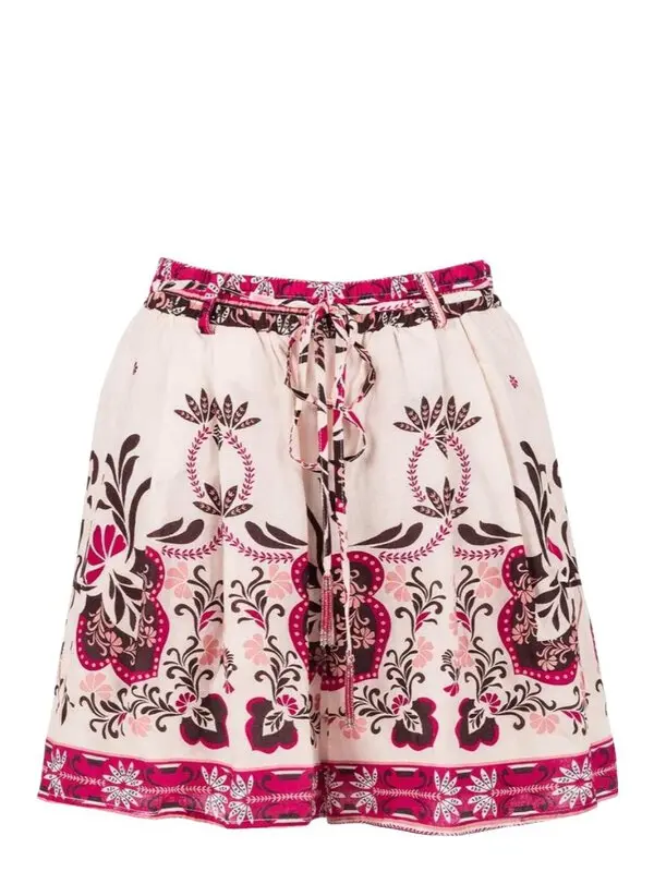 TWINSET Floral Pleated Shorts - Pink