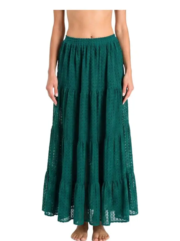 TWINSET Openwork Tiered Maxi Skirt - Multicolor