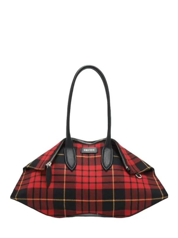 Alexander McQueen Manta Tartan Shoulder Bag - Red/black/yellow