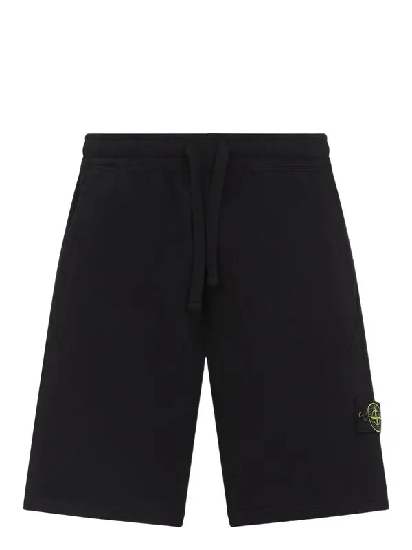 Stone Island Logo Patch Drawstring Shorts - Black