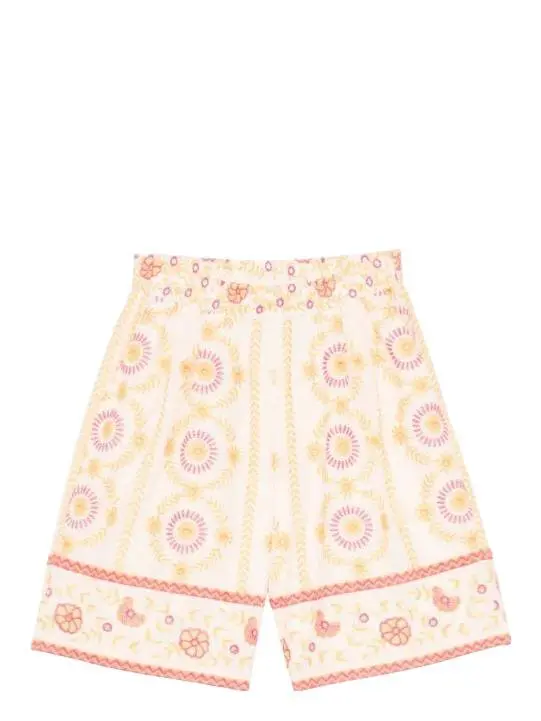 TWINSET Floral Embroidered Shorts - White