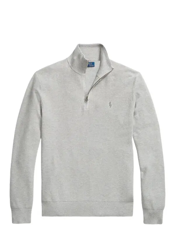 Polo Ralph Lauren Mélange Effect Half-zip Jumper - Heather Grey