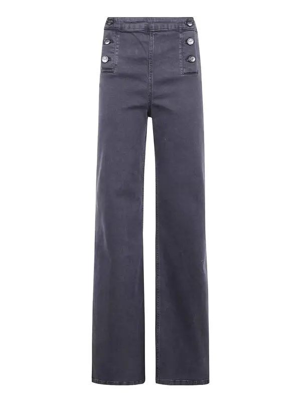 TWINSET Wide-leg Buttoned Jeans - Black