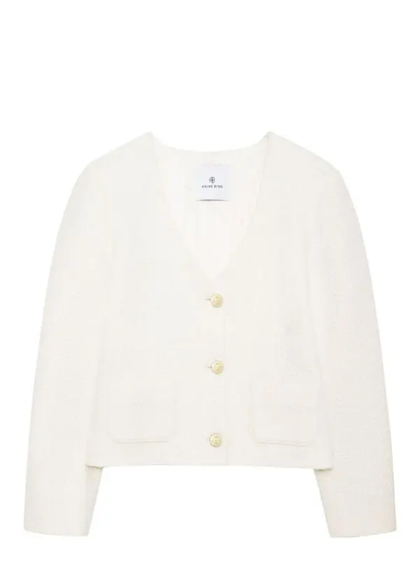 ANINE BING Anitta V-neck Cardigan - White