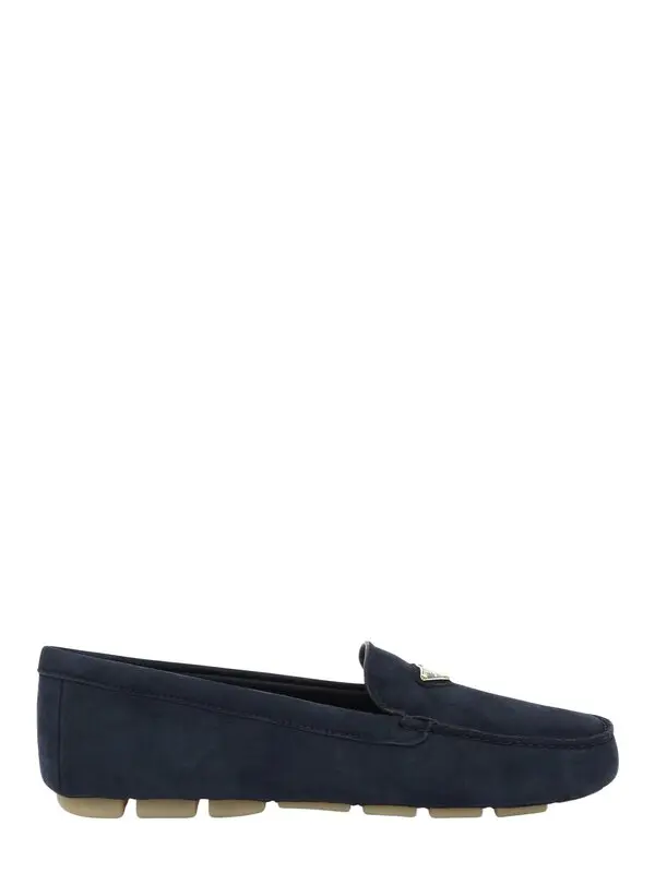 Prada Triangle-logo Slip-on Driving Loafers - Blue