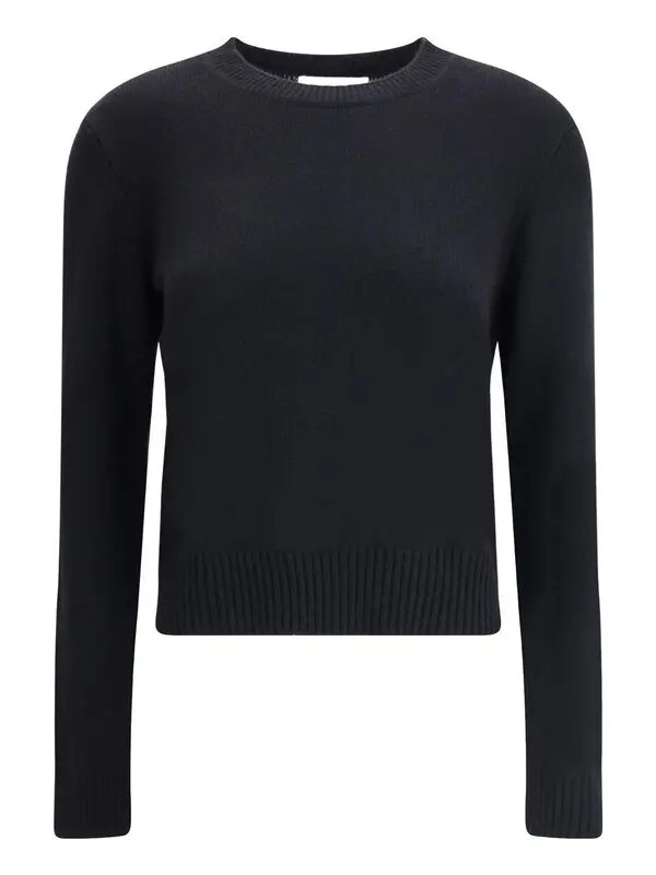 LISA YANG Ribbed Knit Crew Neck Sweater - Black