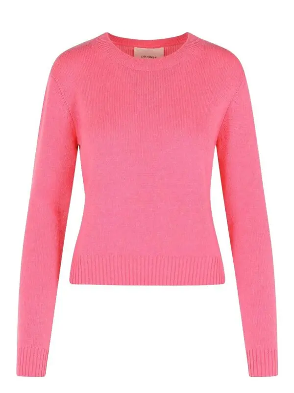 LISA YANG Ribbed Cashmere Crew Neck Sweater - Cherry Blossom Pink