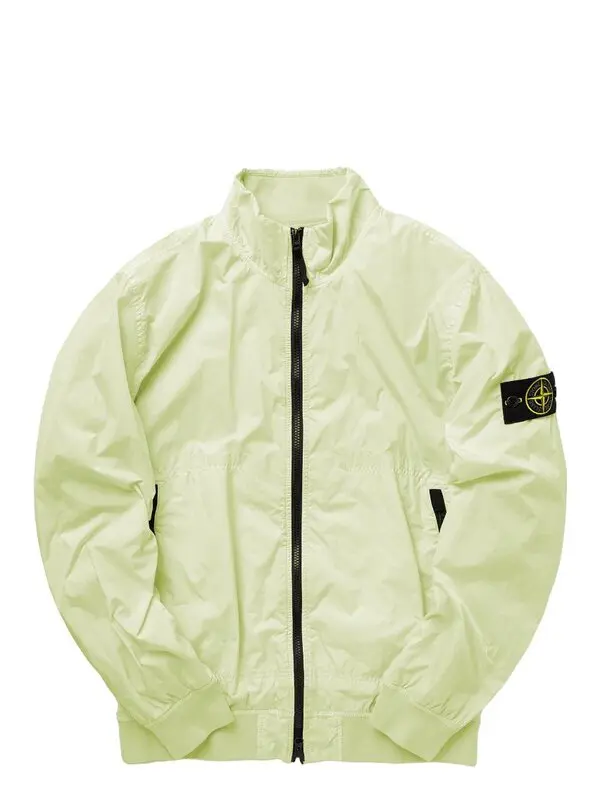 Stone Island Logo Detail Zip-up Jacket - Light Green