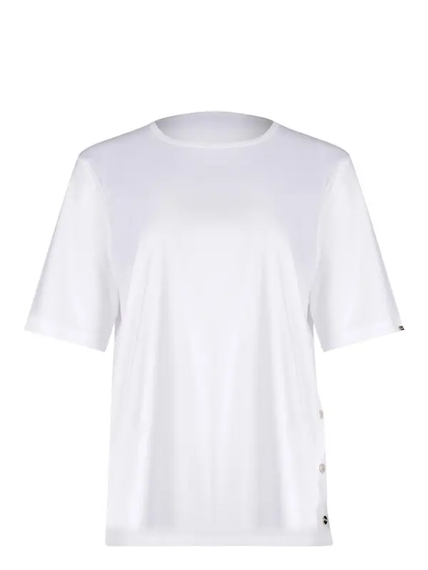 Herno Short Sleeve Button Detail T-shirt - White