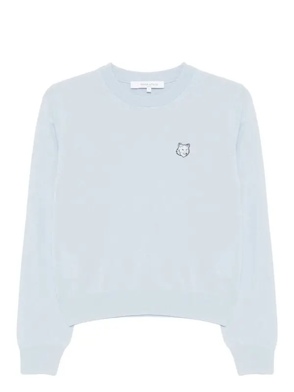Maison Kitsuné Bold Fox Head Patch Crew Neck Jumper - Sky Blue