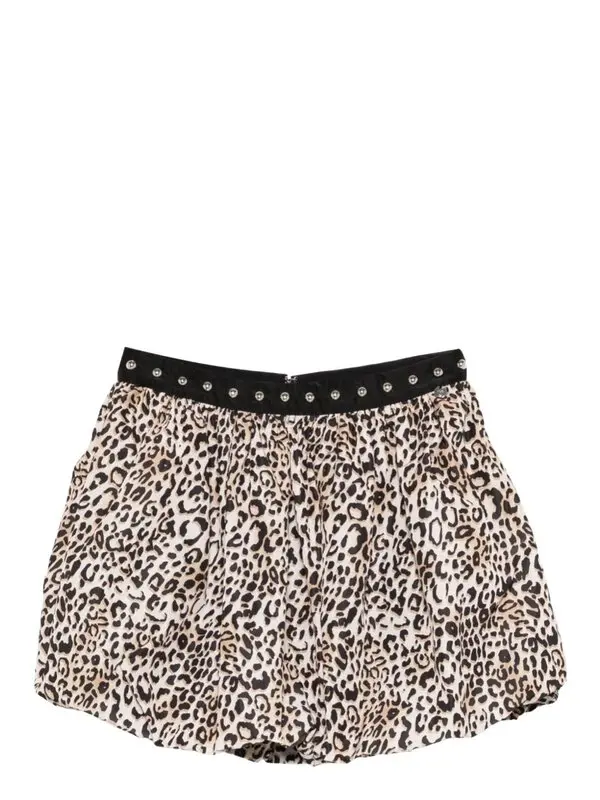 Liu Jo Leopard Print Mini Skirt - Black