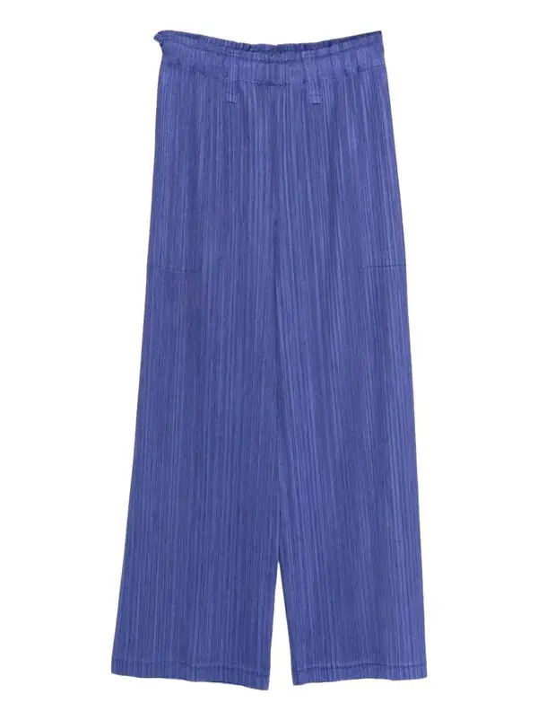 Issey Miyake Belt-loops Pleated Trousers - Blue