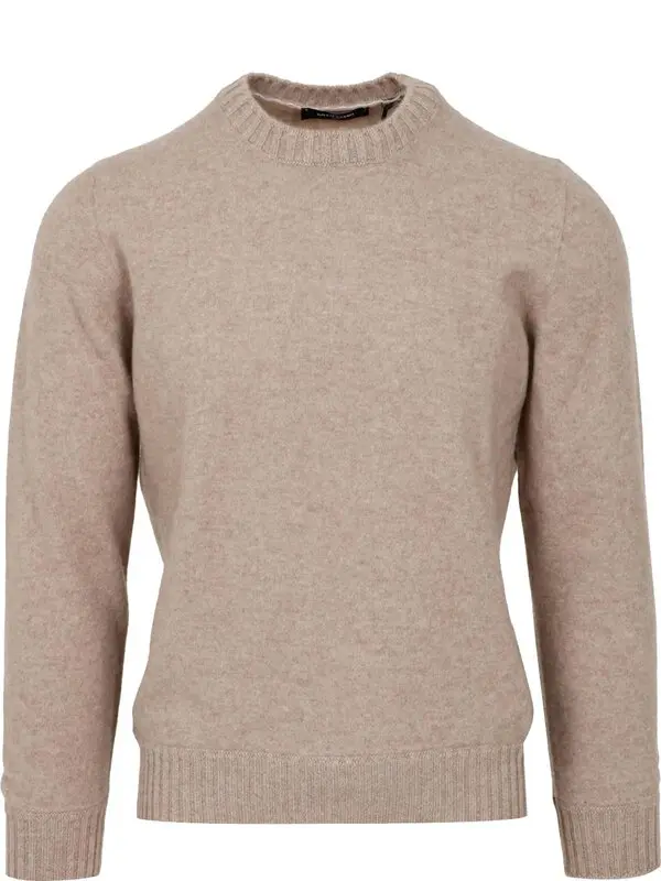 GRAN SASSO Crew Neck Sweater With Ruffle Details - Nude