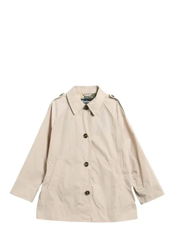 Barbour Maggie Epaulette Detail Raglan Sleeve Coat - Cobblestone Powder/antique Color