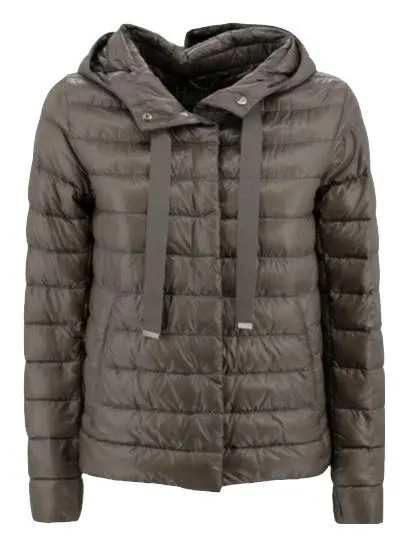 Herno Quilted Hooded Drawstring Puffer Jacket - Gray