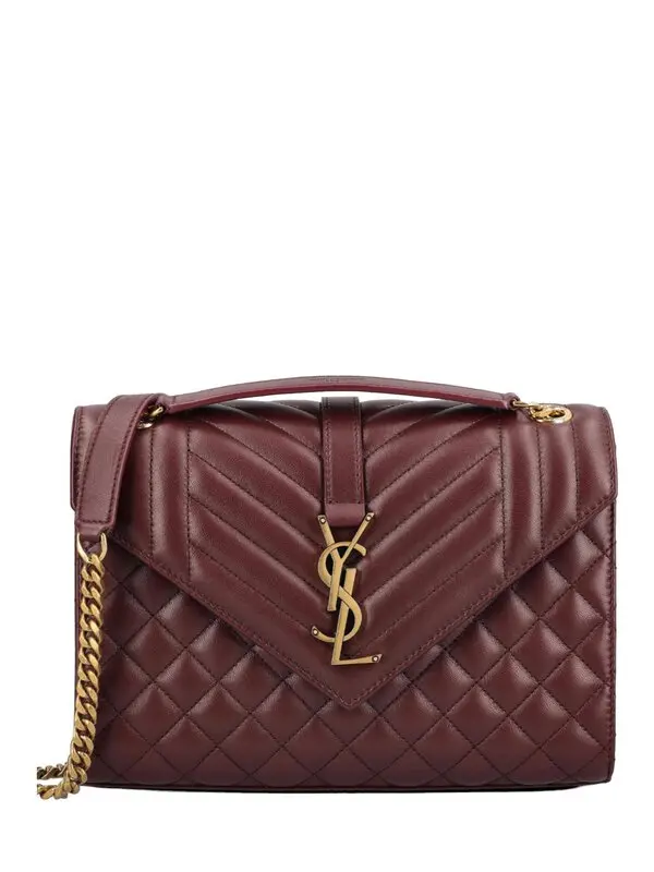 Saint Laurent Envelope Medium Shoulder Bag - Red